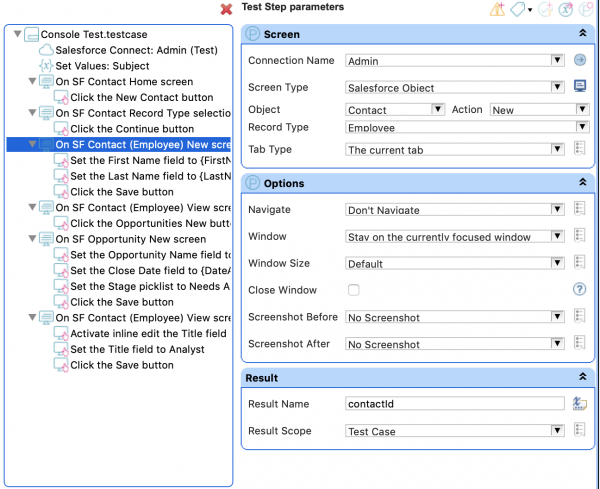 Provar Test Palette Ui On Screen Test Step Provar Documentation