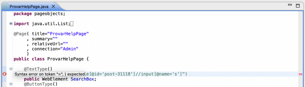 Maintaining Page Objects | Provar Documentation