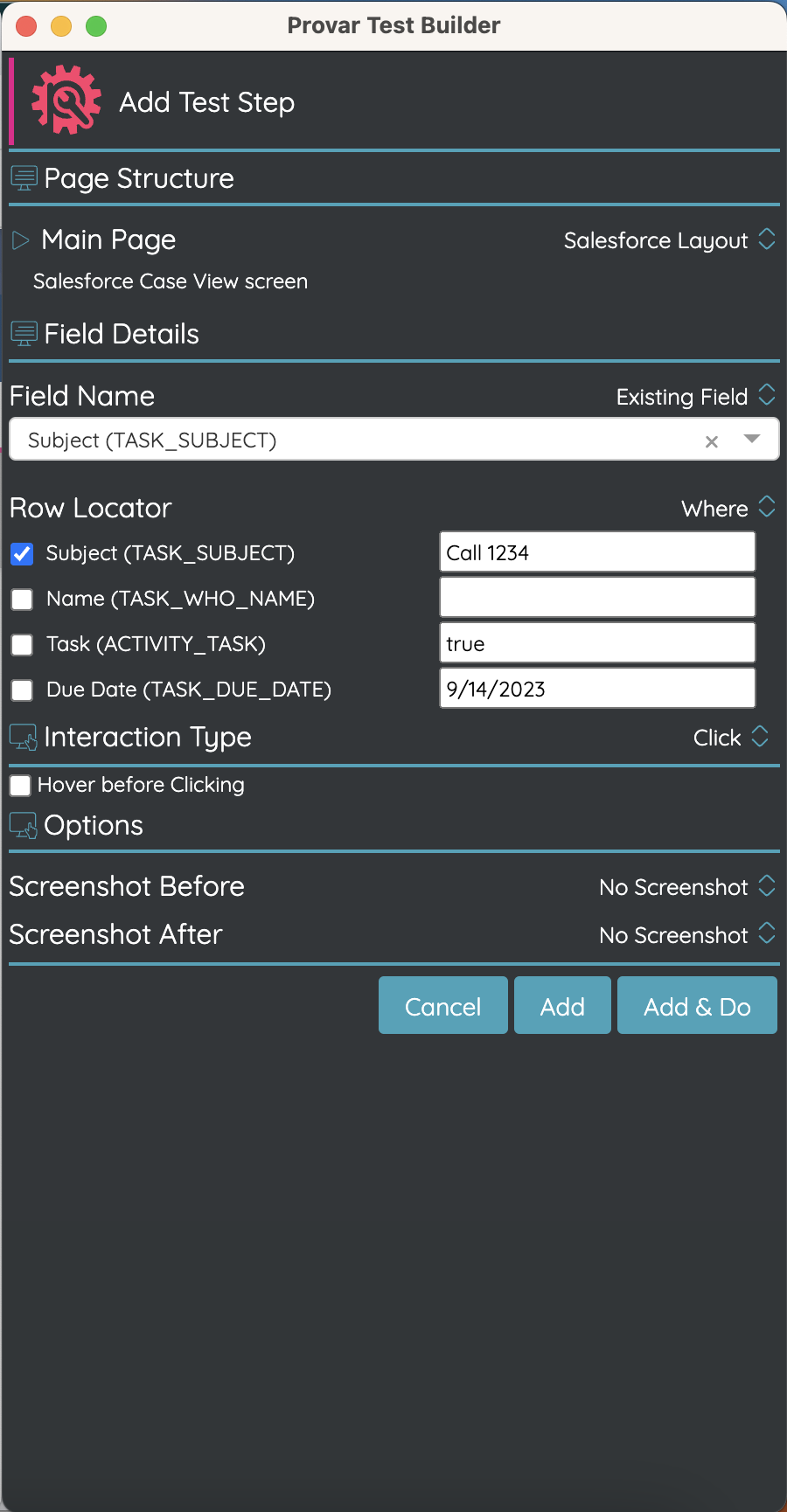 List and Table Testing | Provar Documentation