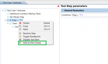 Provar Test Palette, If Test Step | Provar Documentation