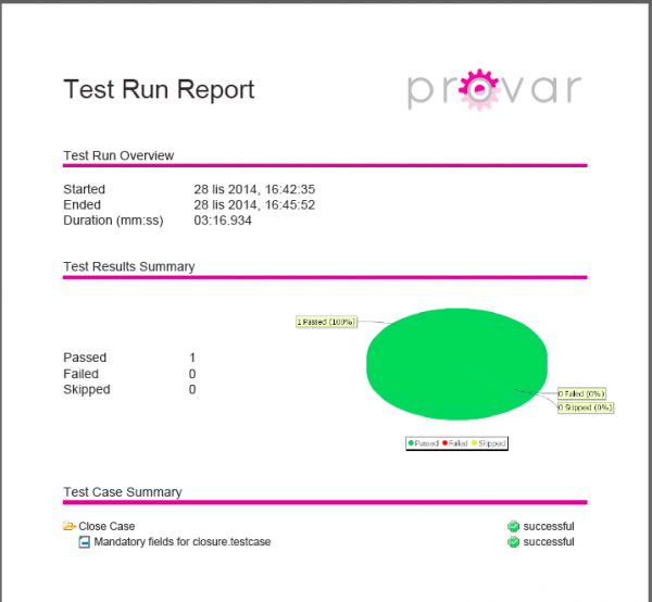 Reporting, Test Runner Test Results | Provar Documentation