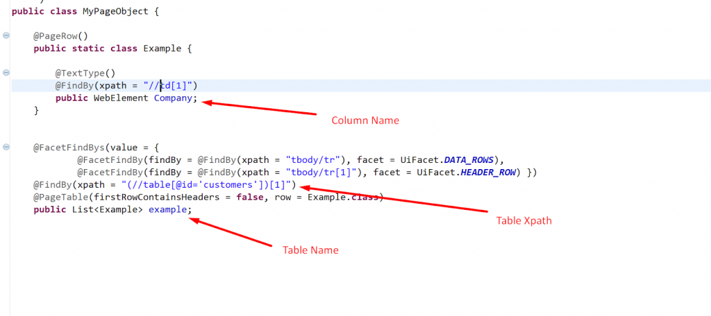 Understanding Table Mapping In Page Objects Provar Documentation