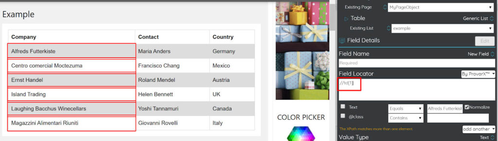 Custom Table Mapping,Table HTML | Provar Documentation