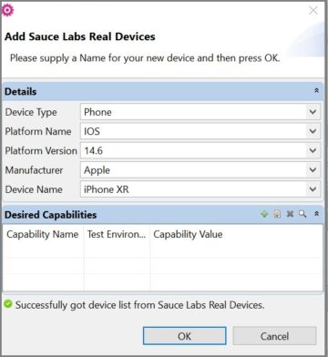 Integrating with Sauce Labs Real Device | Provar Documentation