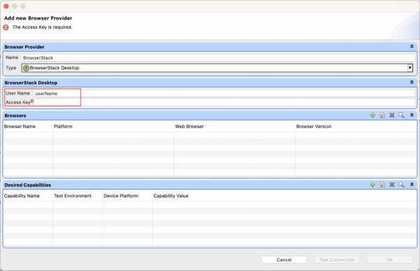 BrowserStack Desktop Configuration | Provar Documentation