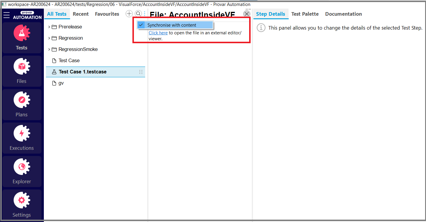 Automation V3: Content Synchronization | Provar Documentation