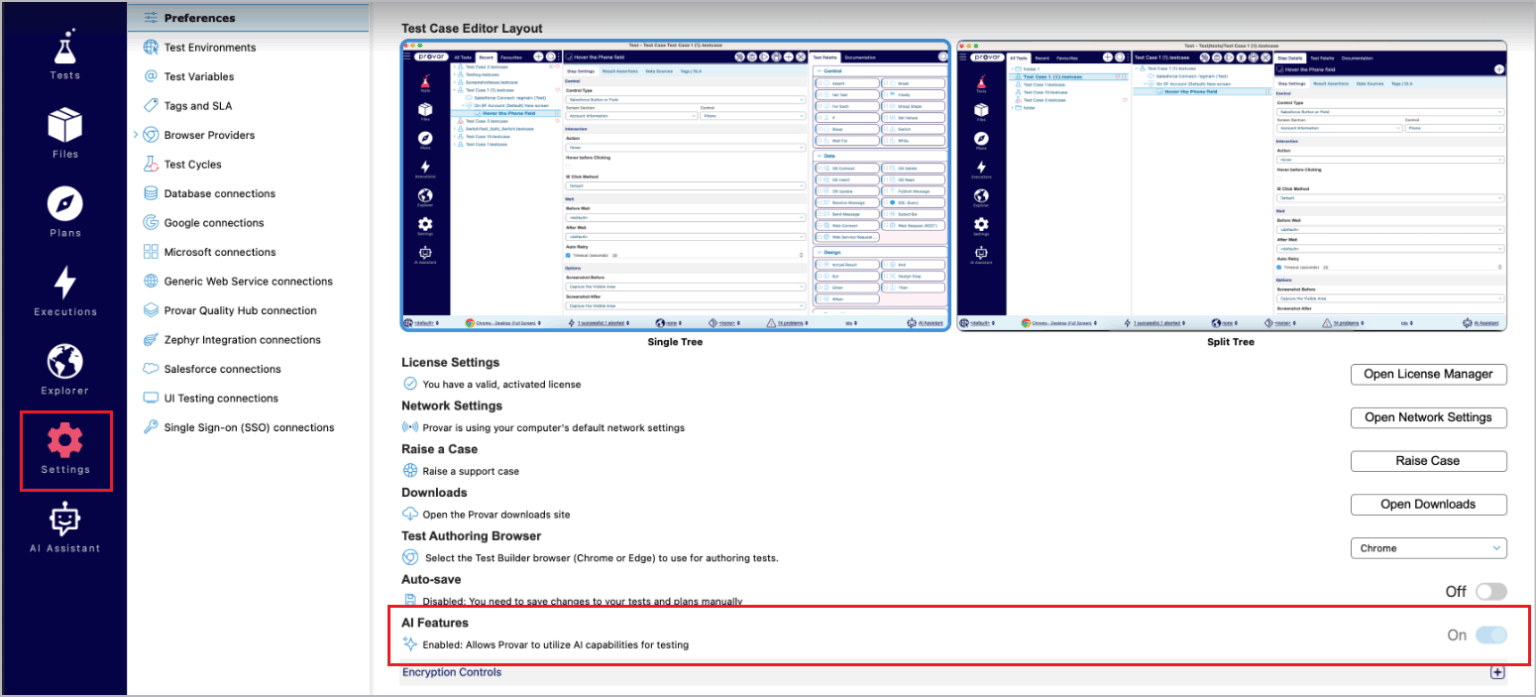 Automation V3: Enable or Disable AI Features in Provar
