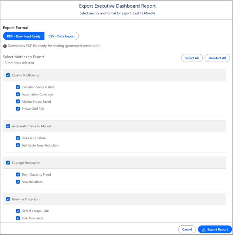 Quality Hub Dashboard | Provar Documentation